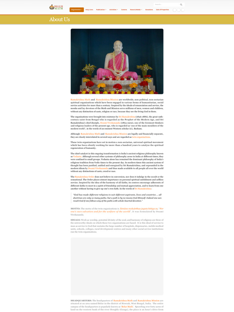 Ramakrishna Math & Mission Overview | PDF | Ramakrishna Mission