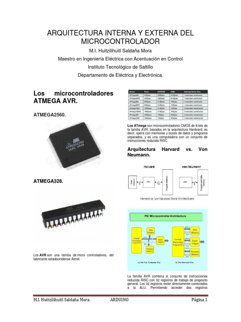 Arquitectura del Microcontrolador ATmega328 | PDF | Microcontrolador ...