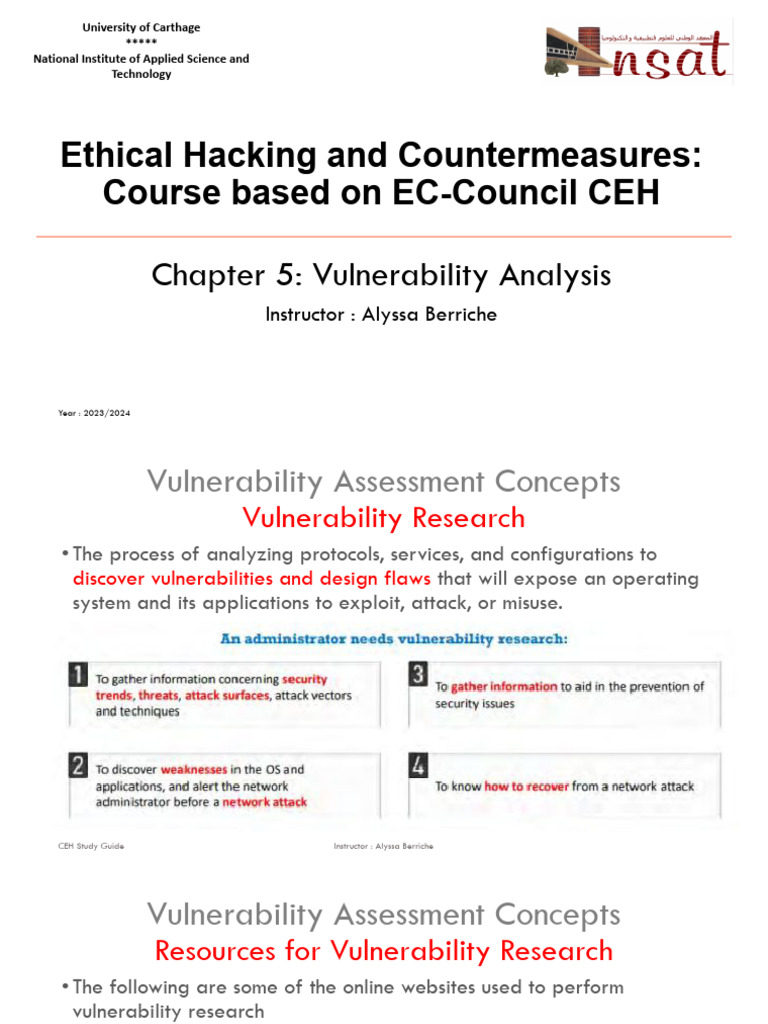 Chap 5 - CEH Course 2024 | Download Free PDF | Vulnerability (Computing) | Security
