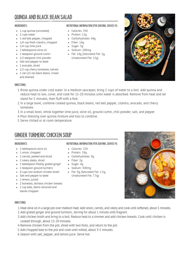 2 Recipes Sample | PDF | Cooking | Chicken Soup