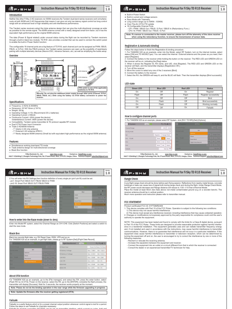 TD R18 Manual | PDF | Electromagnetic Interference | Transmitter