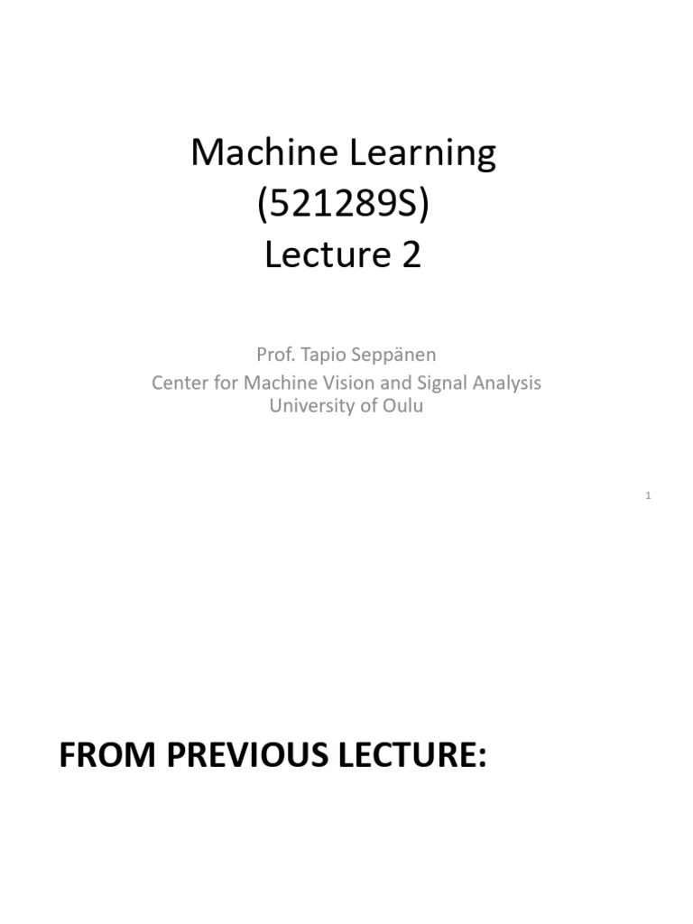 Machine Learning - Lecture 2 | PDF | Mathematical Optimization | Gradient