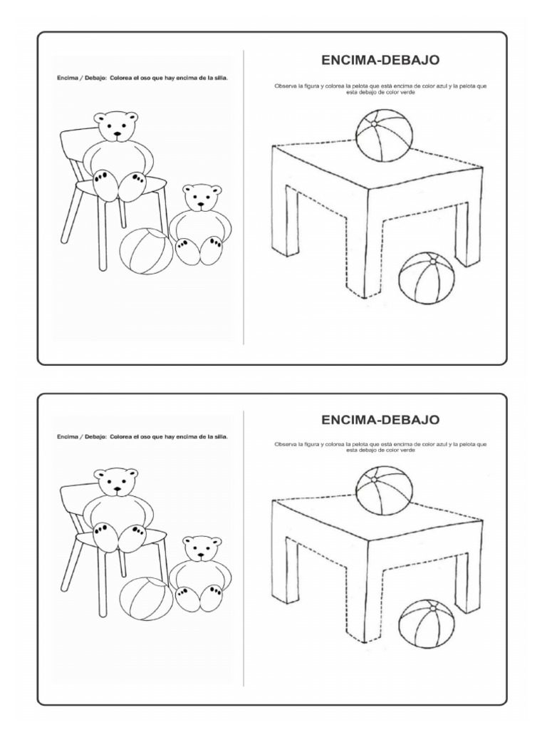 ENCIMA-DEBAJO PREESCOLAR | PDF