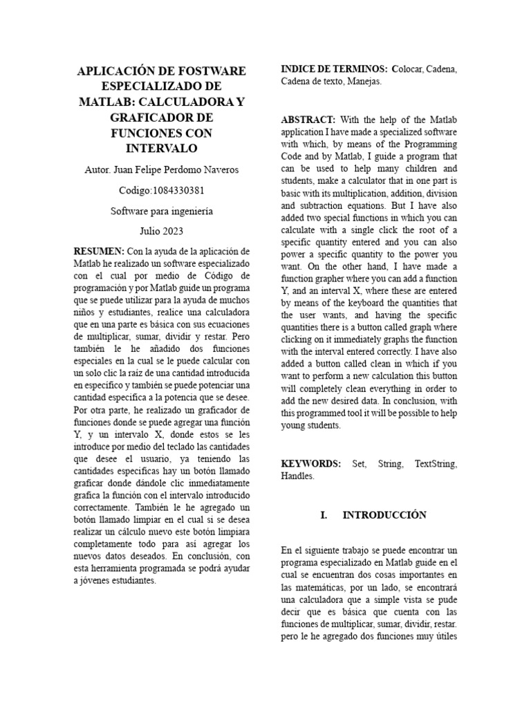 Tarea 5 - Juan Felipe Perdomo - Software Ingenieria | PDF ...