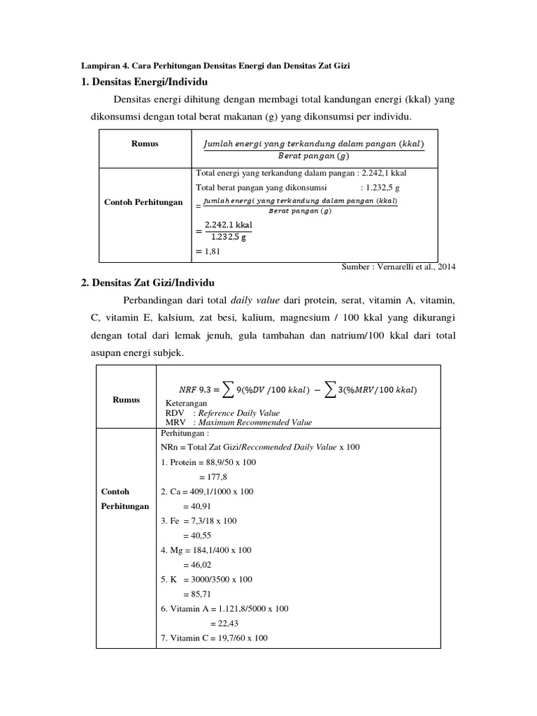 Adinda - Perhitungan Densitas Energi Dan Gizi | PDF