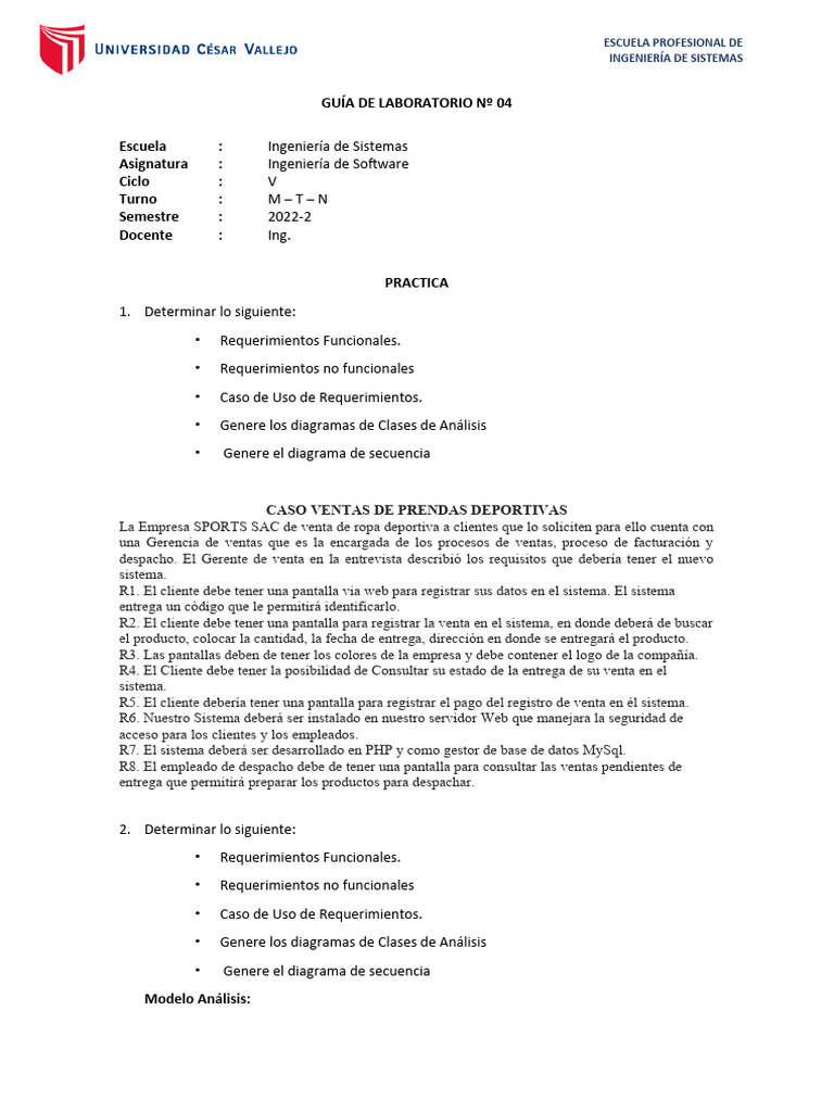 Guia de Laboratorio Nro 04 | PDF | Caso de uso | Mi sql