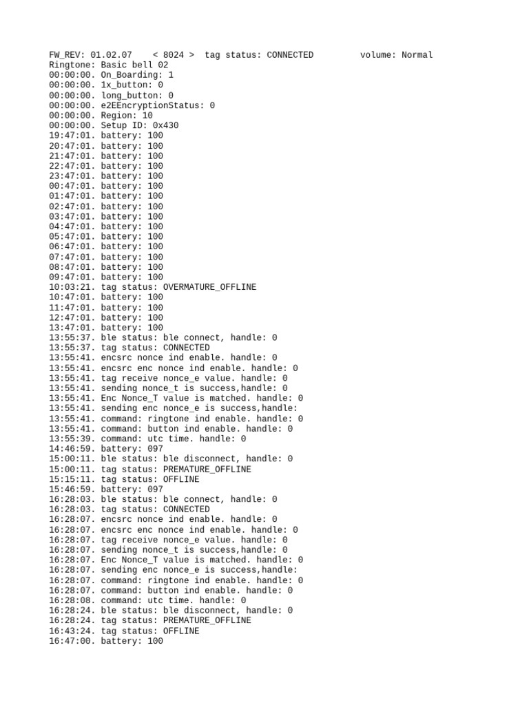BLE Tag Connection Log Analysis | PDF | Computers