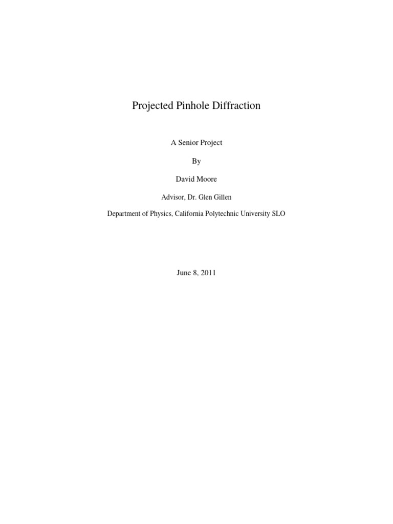 Projected Pinhole Diffraction | PDF | Diffraction | Optics