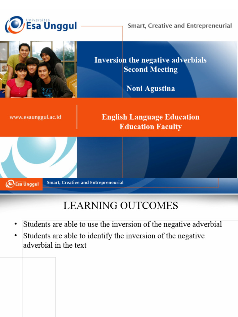 Inversion of Negative Adverbials Guide | PDF