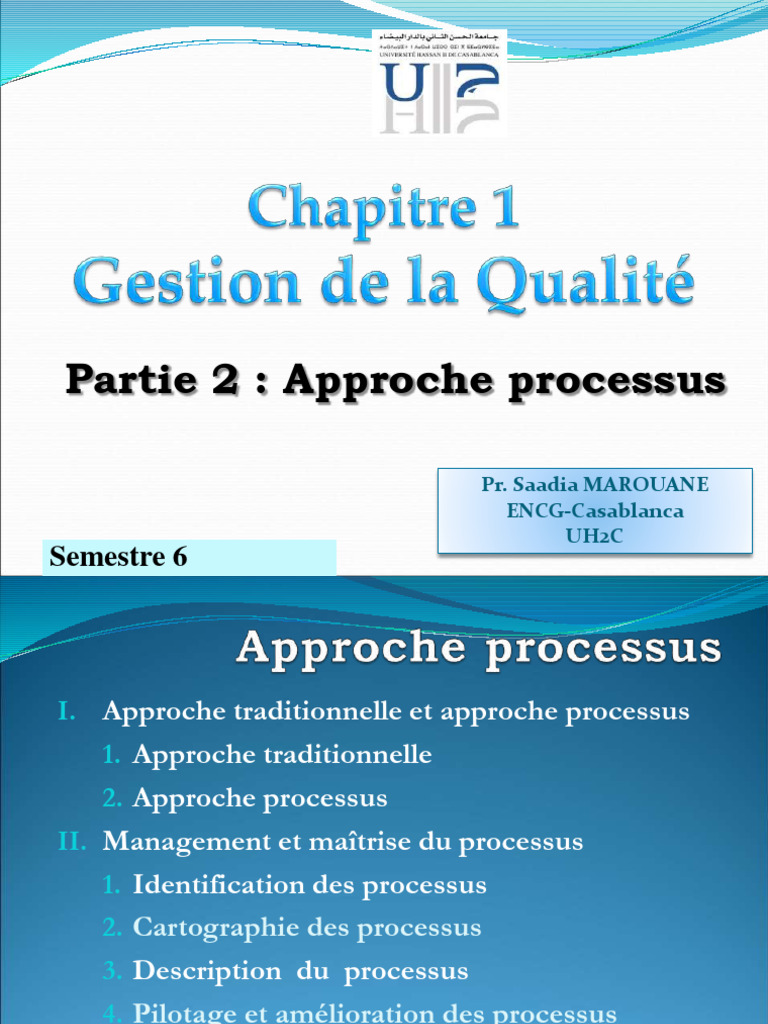Approche Processus en Gestion Qualité | PDF | Management de la qualité ...