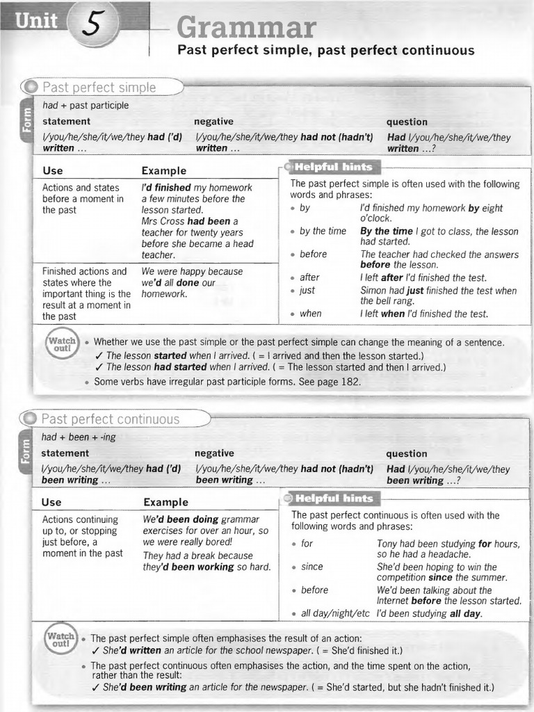 Past Perfect Tense Explained | PDF | Perfect (Grammar) | Language Mechanics