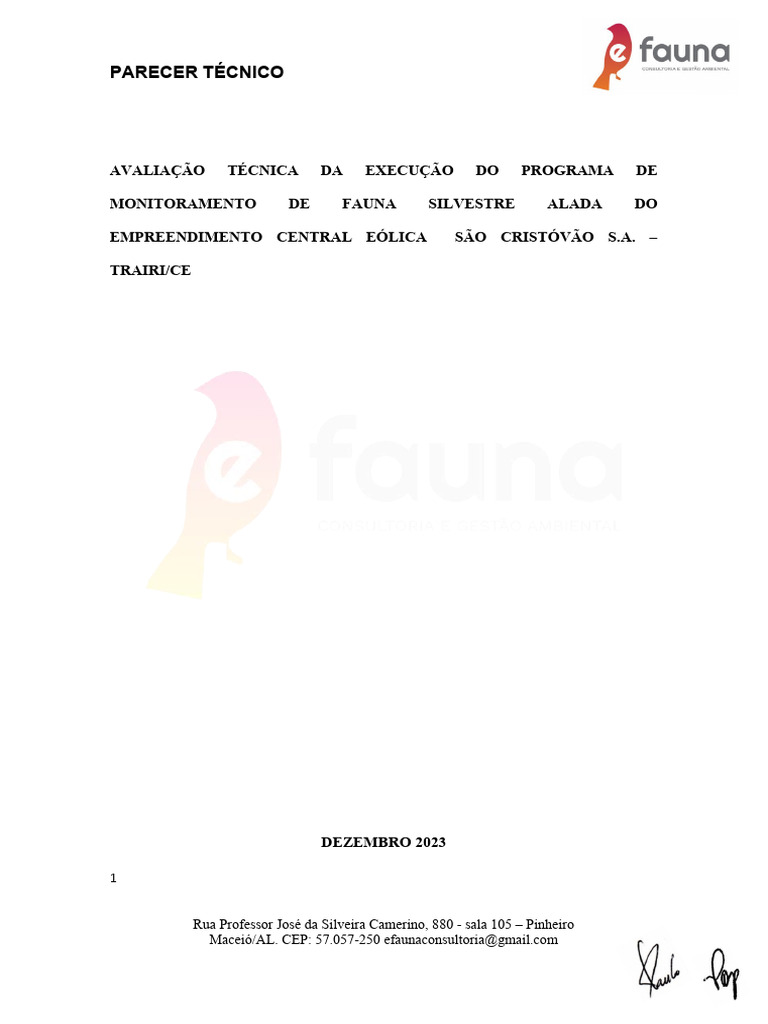 Manifestação Técnica - Patrick Pina - Paulo Barros - São Cristóvão ...