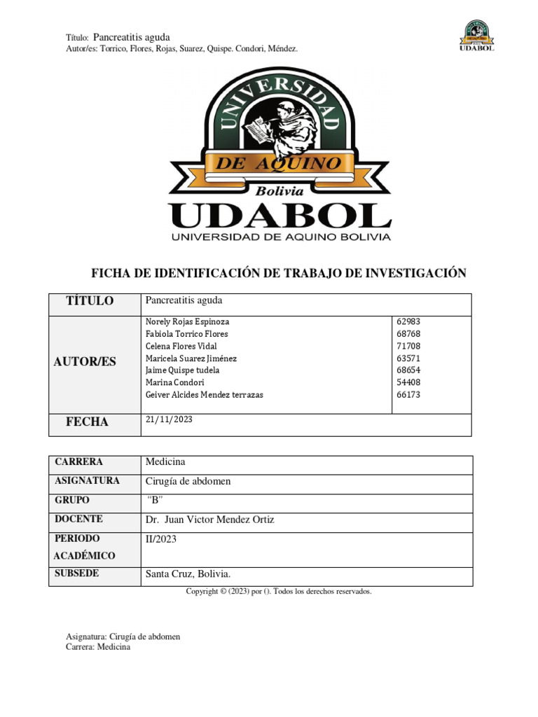 Pancreatitis Agda-1 | PDF | Inflamación | Especialidades Medicas