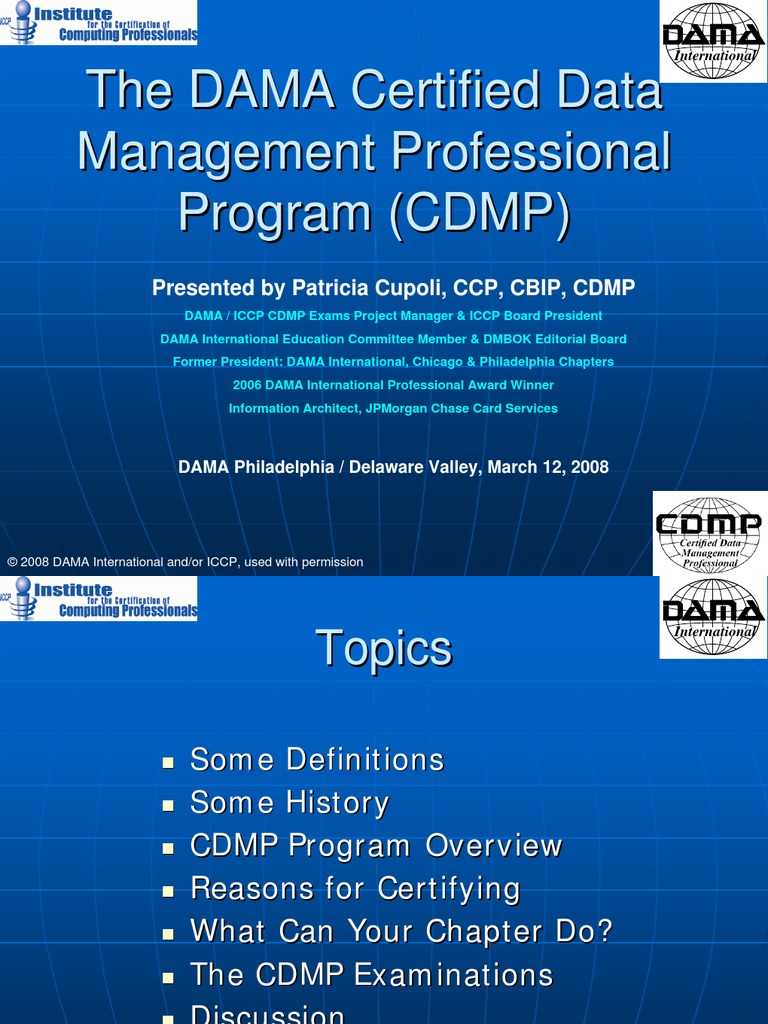 CDMP | PDF | Professional Certification | Test (Assessment)