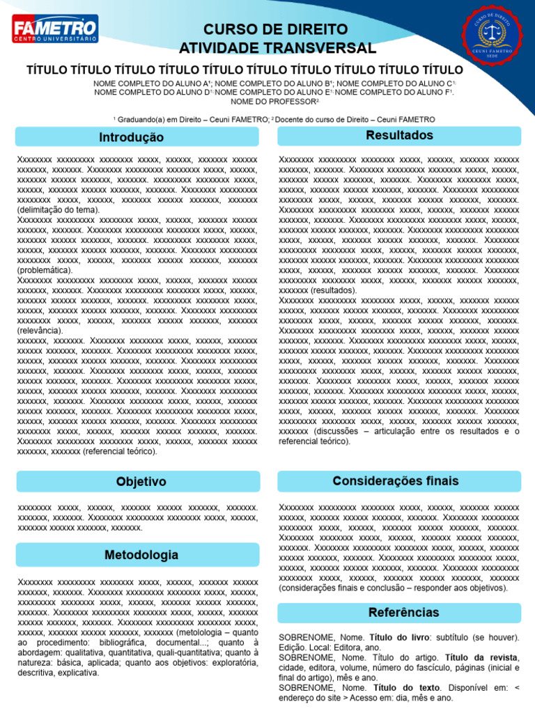 Modelo de Banner - Curso de Direito Fametro Sede | PDF