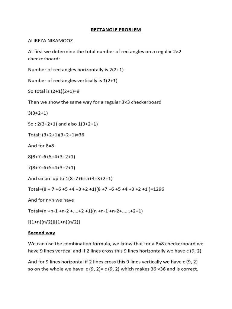 Rectangle Problem Pdf