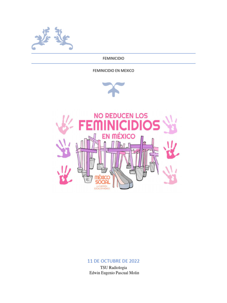 Feminicidio en México: Realidad y Desafíos | PDF | Violencia de género ...