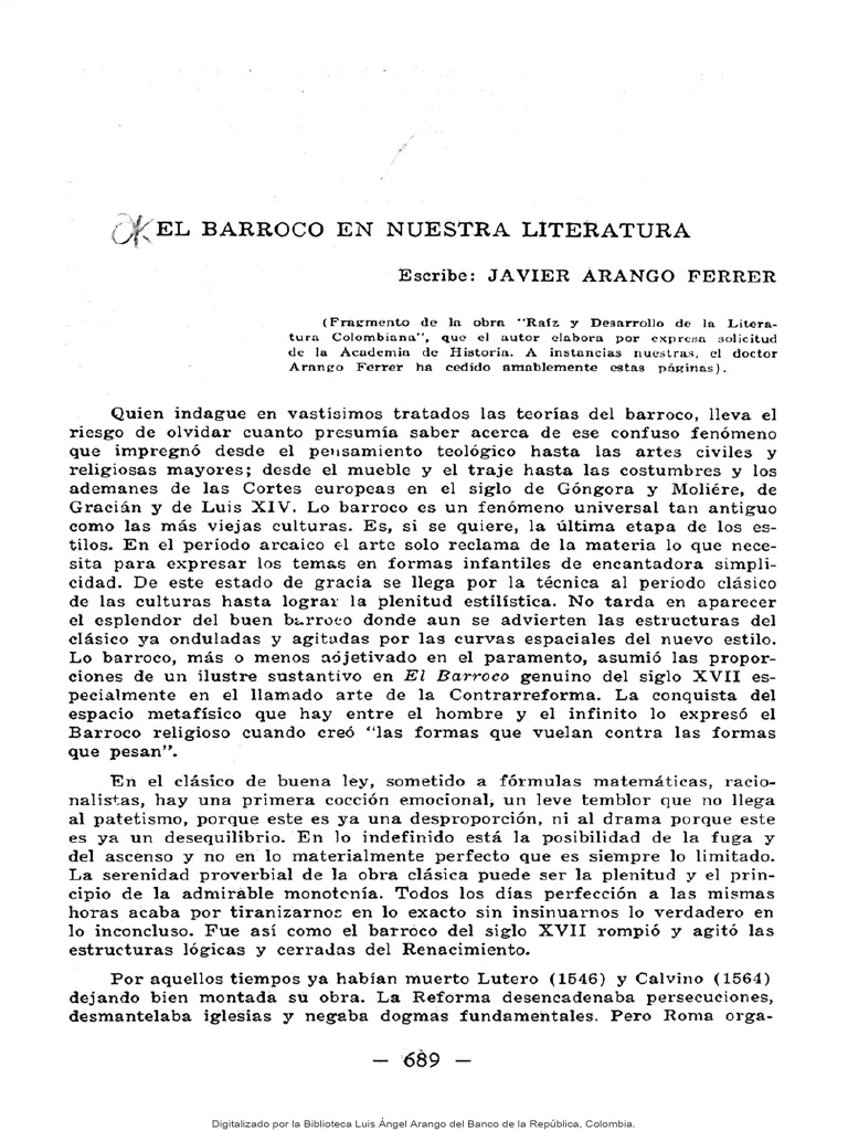 Barroco Arango Ferrer | PDF | Barroco | Poesía