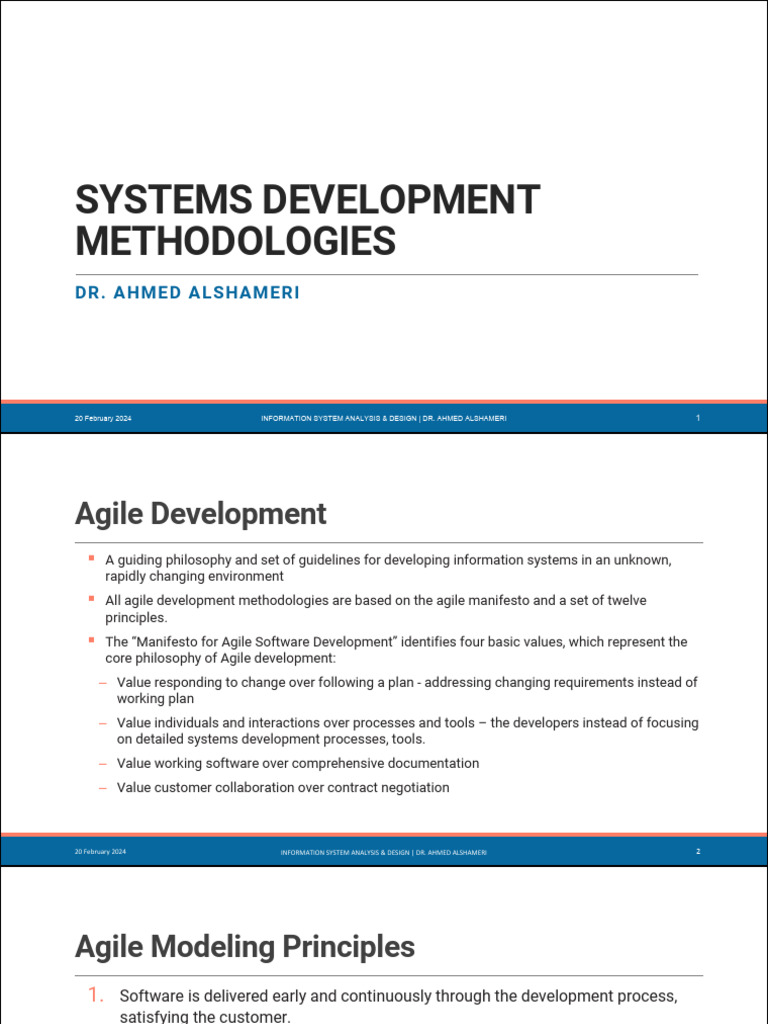Inf Syst CH03 Agile Methodology ١١٣٧٣٧ | PDF | Agile Software ...