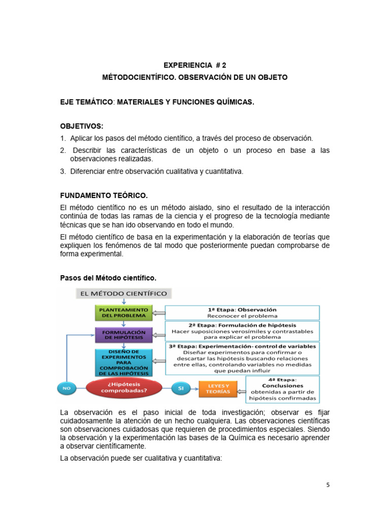 Observaciones Científicas en Niños | PDF | Observación | Método científico