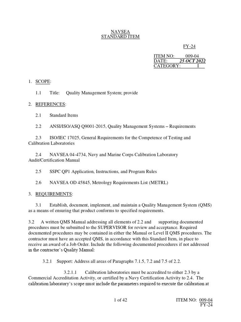 009 04 - FY24 PKG | PDF | Calibration | Iso 9000