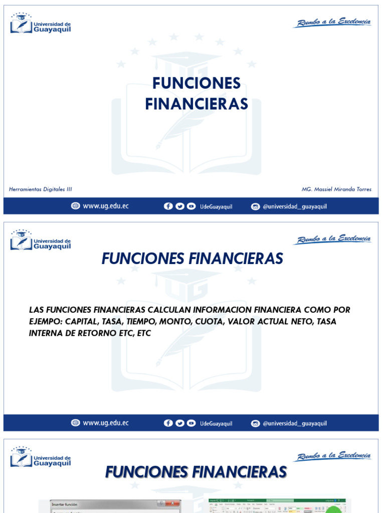Funciones Financieras y Cálculos Excel | PDF | Valor presente neto ...