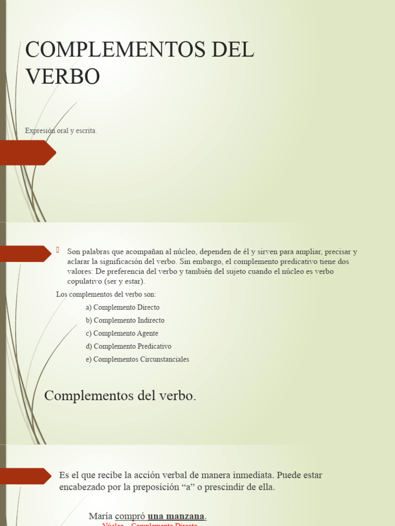 Tema 13. Complementos Del Verbo | Descargar gratis PDF | Objeto (gramática) | Verbo