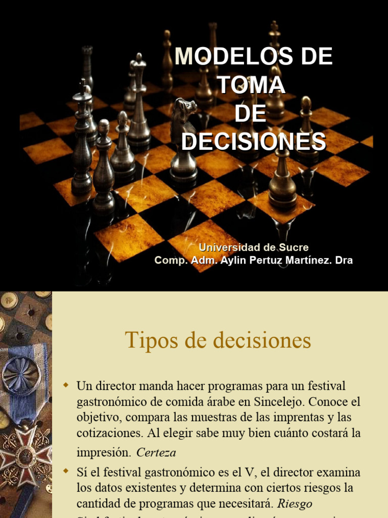 Toma de Decisiones Tipos y Modelos | Descargar gratis PDF | Toma de decisiones | Riesgo