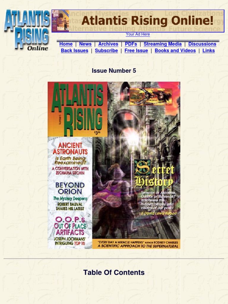 No05 71980638 Atlantis Rising Magazine No 05 Secret History | PDF ...