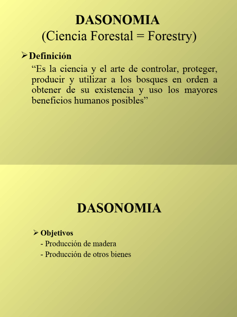 Dasonomía. - Definición | PDF | Los bosques | Deforestación