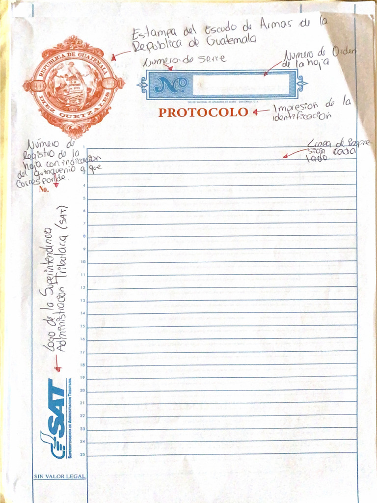 Hoja Sellada Especial para Protocolo | PDF