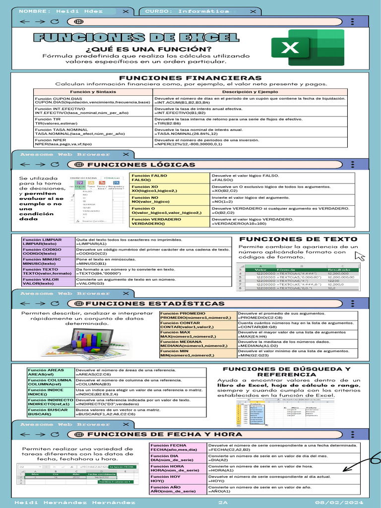 Funciones de Excel | PDF | Informática