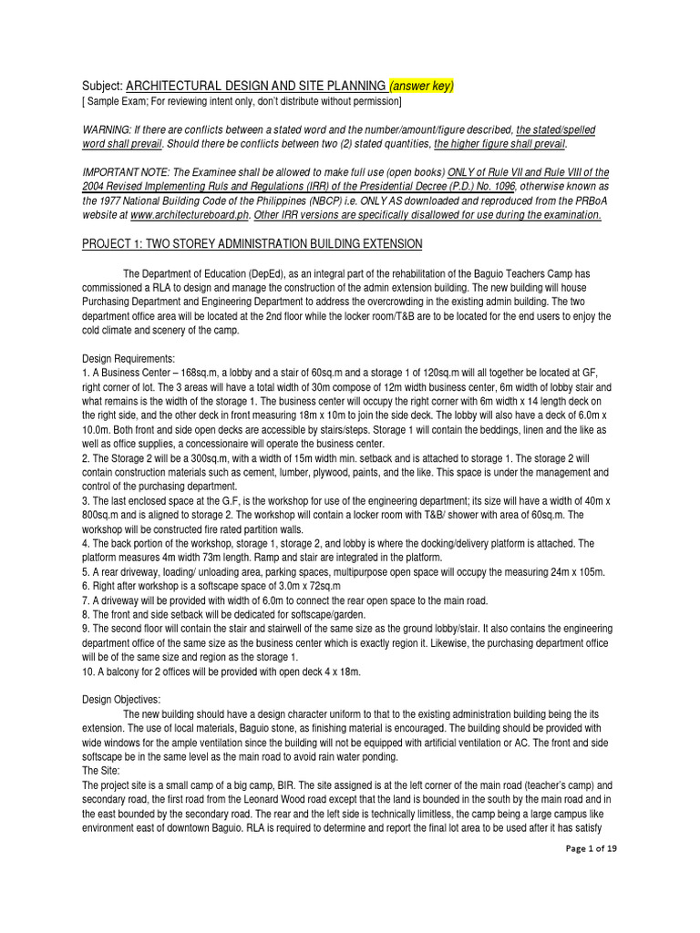 ANSWER Rule78 SampleExam | PDF | Stairs | Flooring