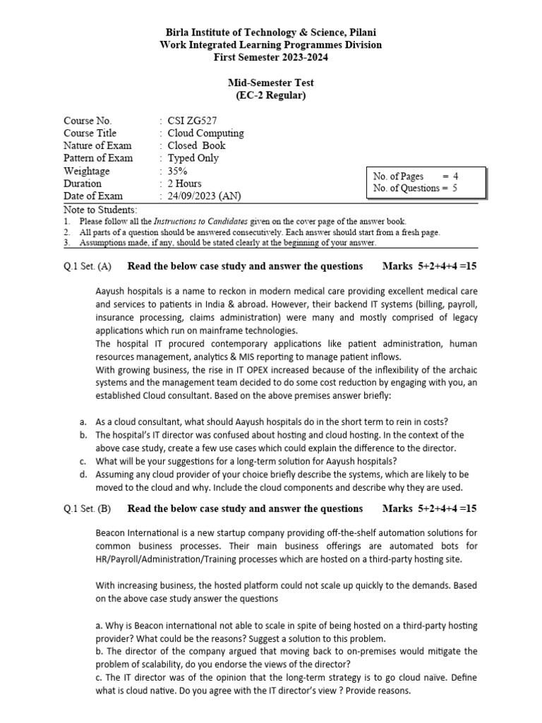 CSI ZG527 EC-2R FIRST SEM 2023-2024 | PDF | Cloud Computing | Amazon ...