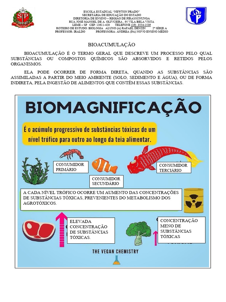 Diferenças entre Bioacumulação e Biomagnificação | PDF | Ciência Ambiental