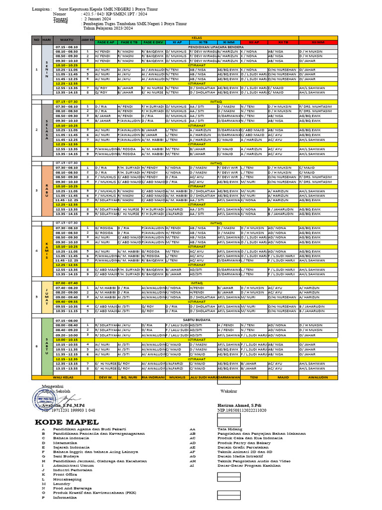 Jadwal 2024 Genap | PDF