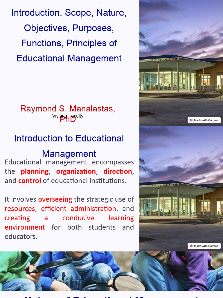 Introduction To Educational Management | PDF | Policy | Teachers