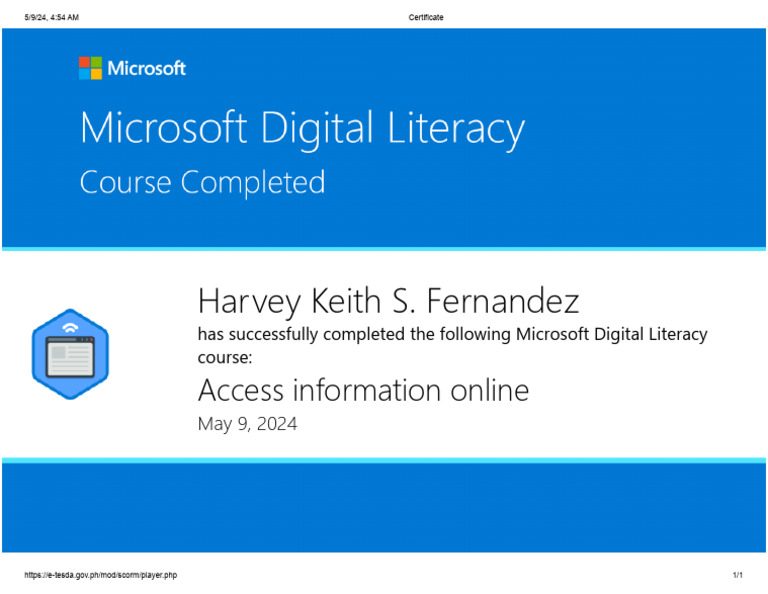 Microsoft Digital Literacy - Accessing Information Online | PDF