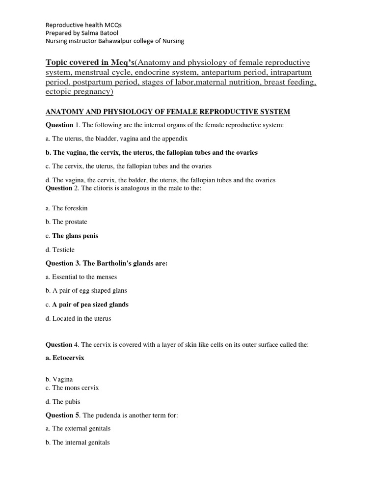 MCQ Gynae Obs | PDF | Uterus | Pregnancy