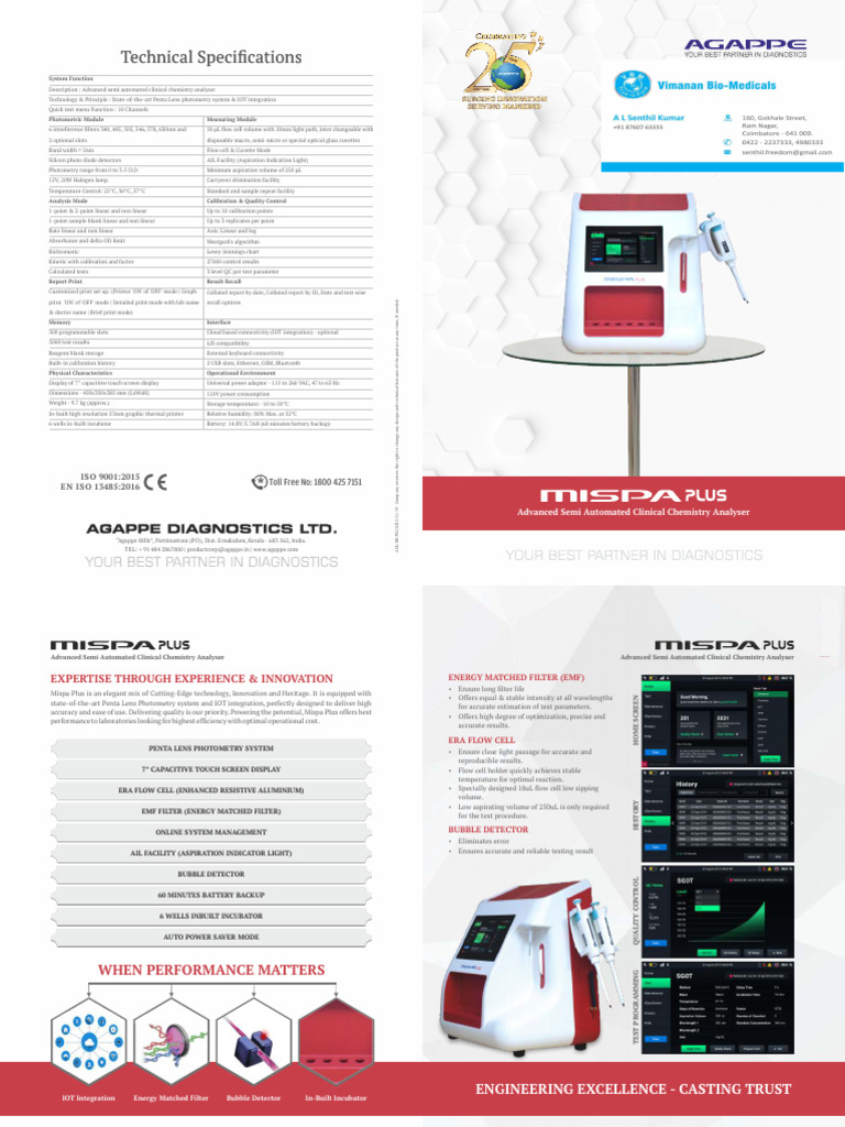 Mispa Plus Semi Auto Analyzer | Download Free PDF | Metrology