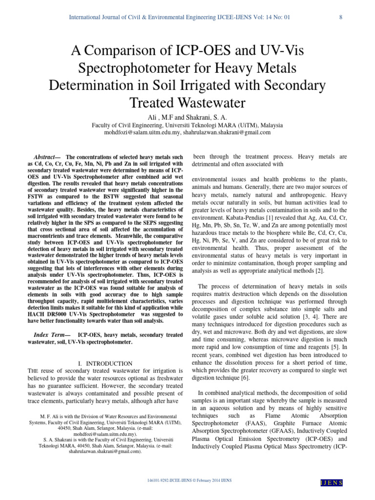 ICP-OES and UV-Vis | Download Free PDF | Ultraviolet–Visible ...