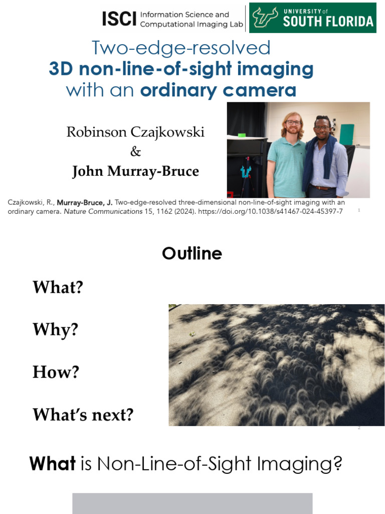 3D Non-Line-of-Sight Imaging with Cameras | PDF | Cartesian Coordinate ...