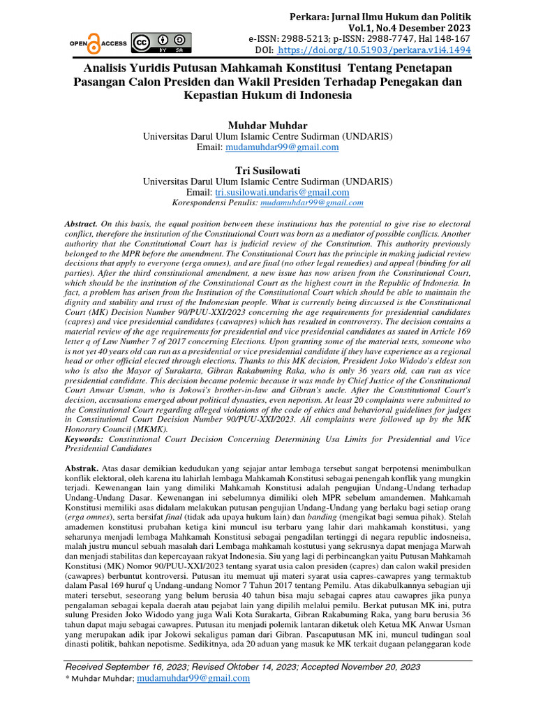 1494-Article Text-3910-1-10-20231120 | PDF | Hukum