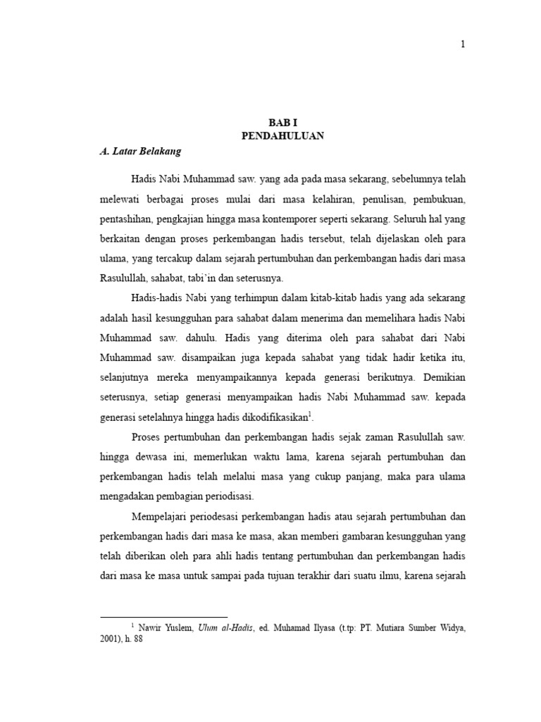 Sejarah Pertumbuhan Dan Perkembangan Hadis (Fitriah) | PDF | Perjalanan ...