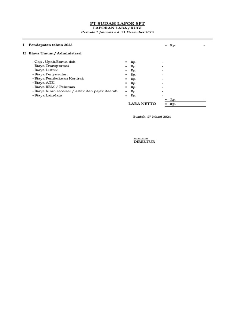 NERACA 2024 - Contoh | PDF
