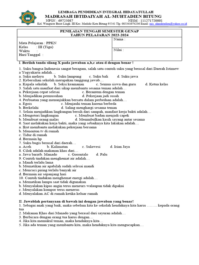 PTS PPKN Sem 2 | PDF