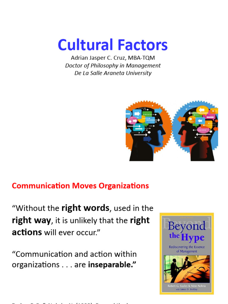 Cultural Factors | PDF | Nonverbal Communication | Communication