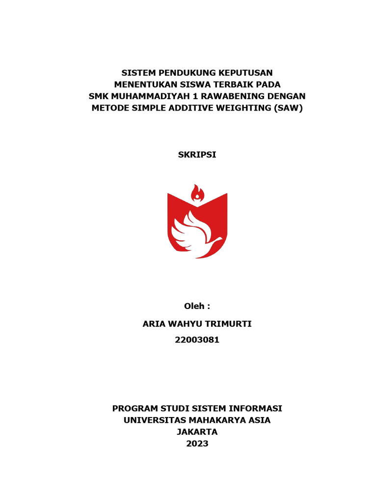 Sistem Pendukung Keputusan Menentukan Siswa Terbaik | PDF