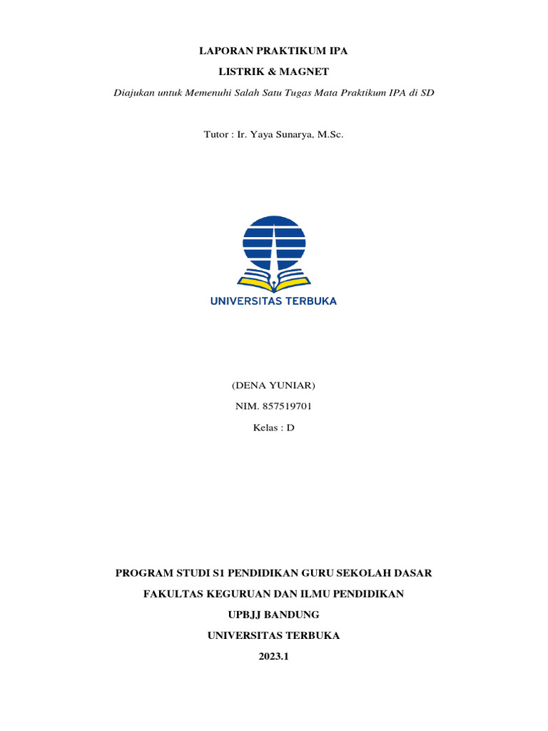6. Dena Yuniar-LAPORAN PRAKTIKUM IPA Listrik & Magnet | PDF