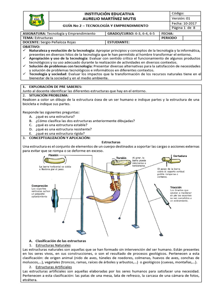 Grado_06_-_Tecnología_-_Guía_2_-_2024SergioP3 | PDF | Viga (Estructura) | Columna